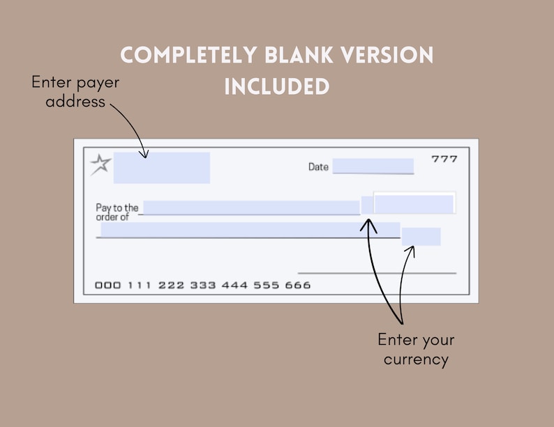 Original Printable Cheque Templates for Manifestation & Abundance ...