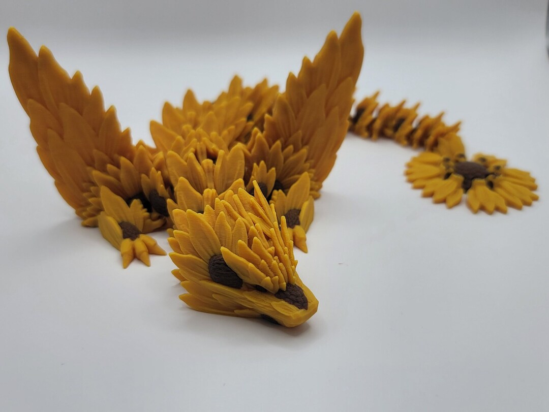 Sunflower Dragon - 3D Printed Articulating Flexi Fidget - Etsy