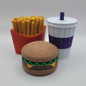 Fast Food Dice Box: 3D Printed Burger, Fries, Drink - Dice Holder - Etsy
