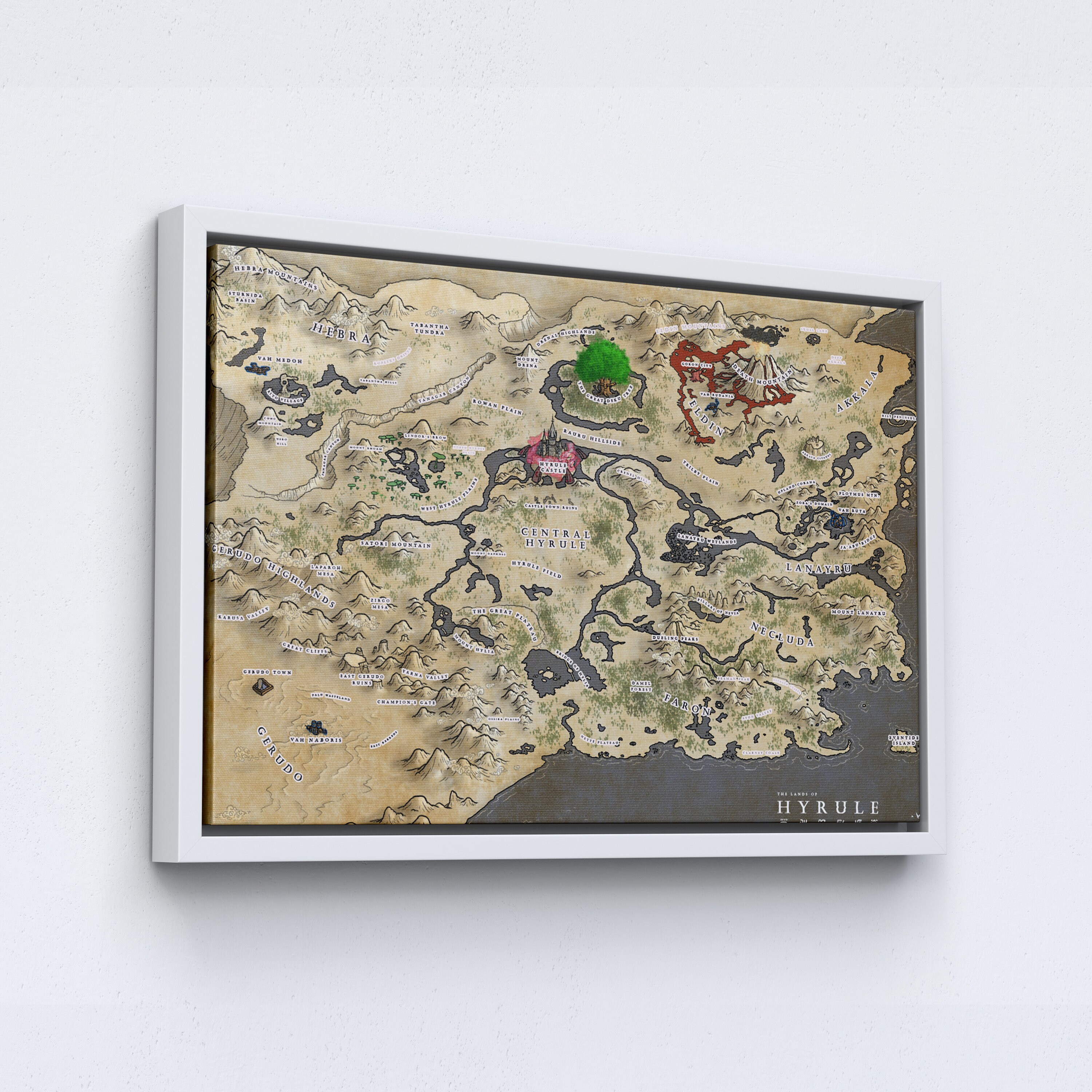 Map of Hyrule From Legend of Zelda Canvas, Ocarina of Time English or ...