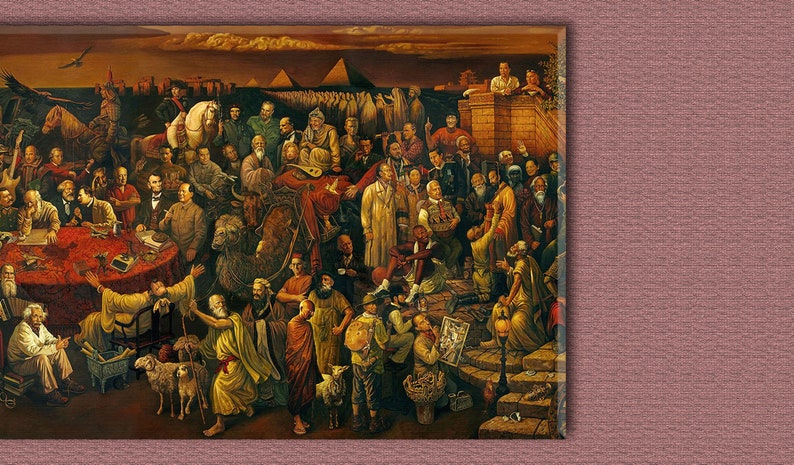 103 Famous People Wall Art, Huge Canvas, Discussing the Divine Comedy ...