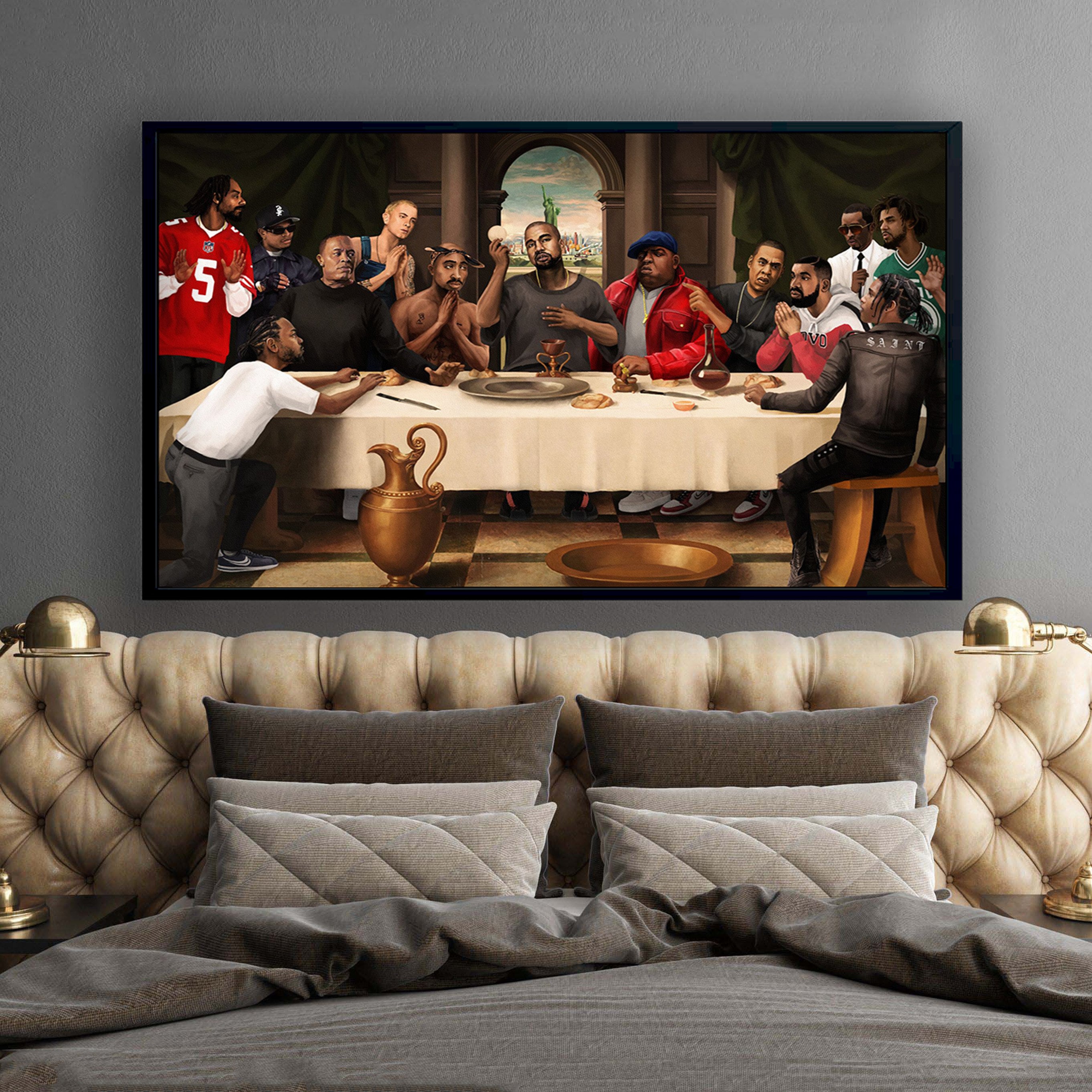 Rappers Last Supper Canvas, Kanye West, Eminem, 50 Cent, Jay-z, 2-pac ...