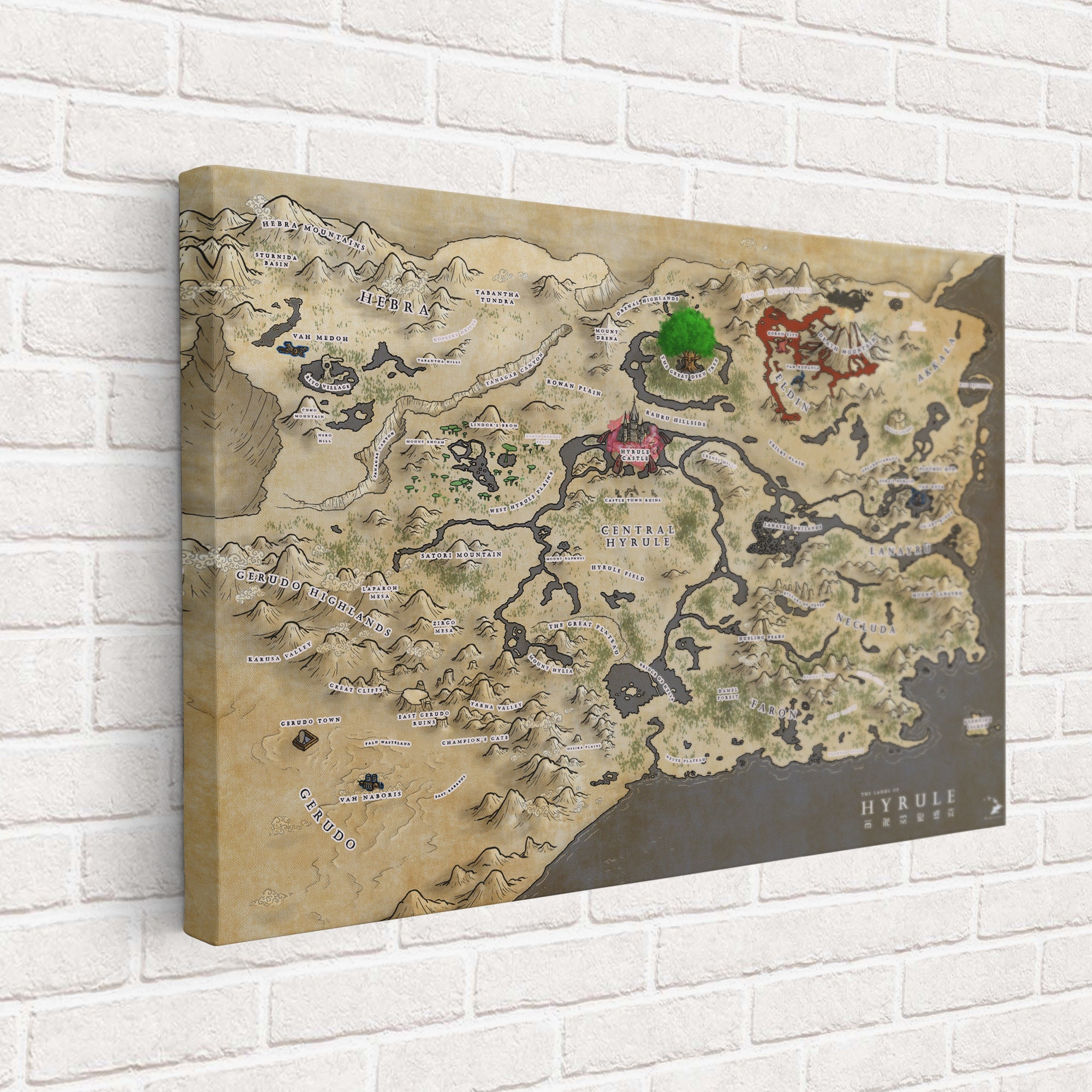 Map of Hyrule From Legend of Zelda Canvas, Ocarina of Time English or ...