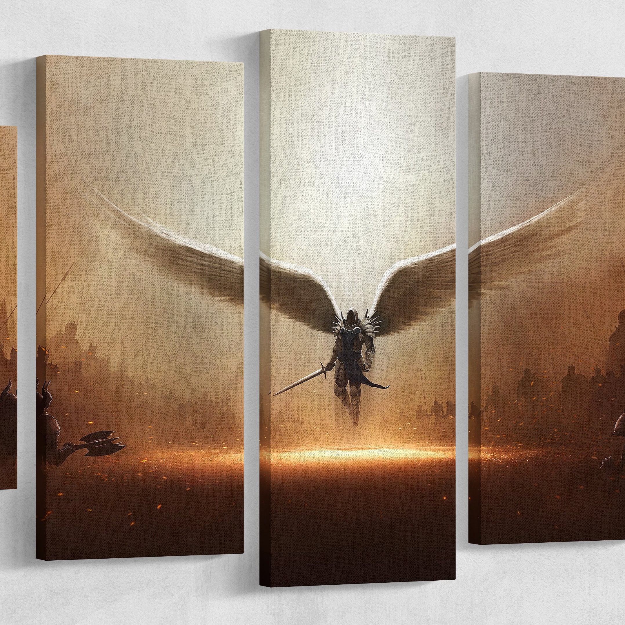 Archangel Canvas Wall Decor, Warrior Angel Poster Art, Popular Canvas ...