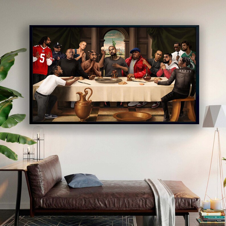 Rappers Last Supper Canvas, Kanye West, Eminem, 50 Cent, Jay-z, 2-pac ...