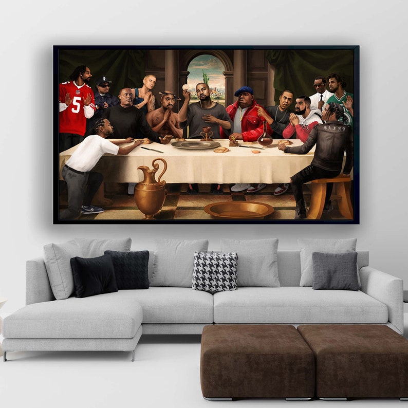 Rappers Last Supper Canvas, Kanye West, Eminem, 50 Cent, Jay-z, 2-pac ...