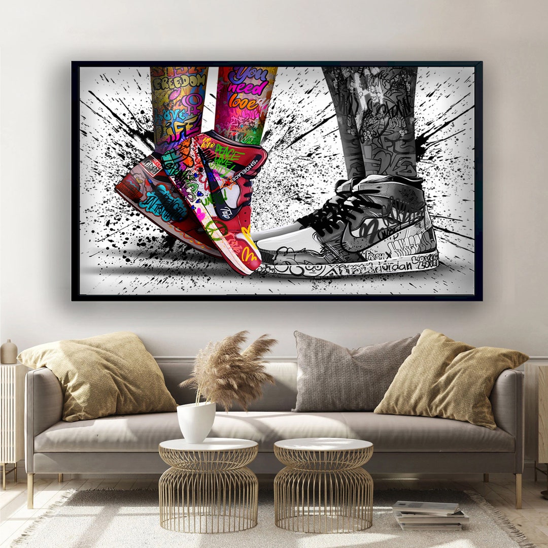 Air Jordan Shoes Poster, Nike Shoe Picture Print, Love Canvas, Urban ...
