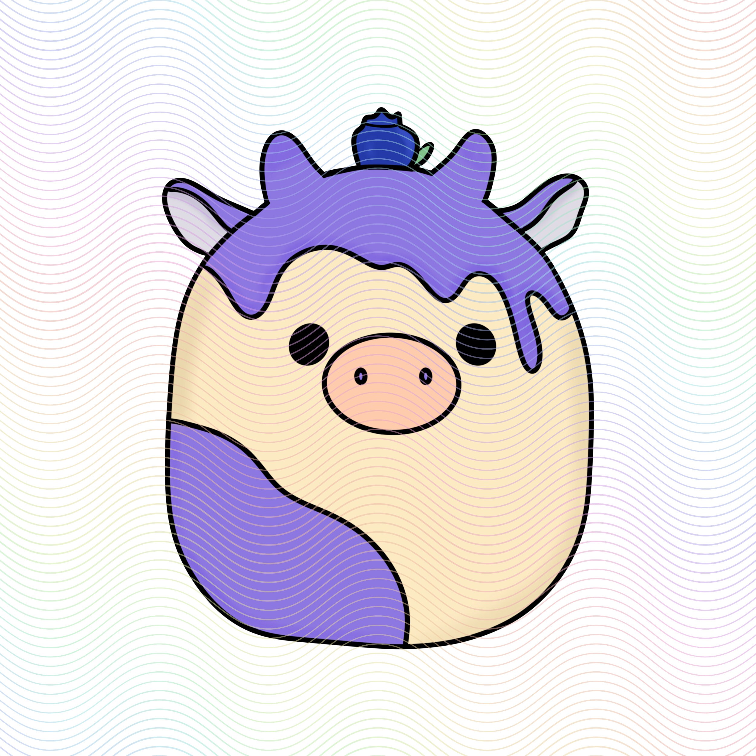 Benito the Blueberry Cow Squish Plush Sticker Art Sublimation DIGITAL ...