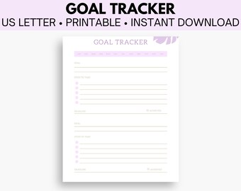 Yearly Goal Tracker, 2023 Goal Planner, Planner, Digital Download ...