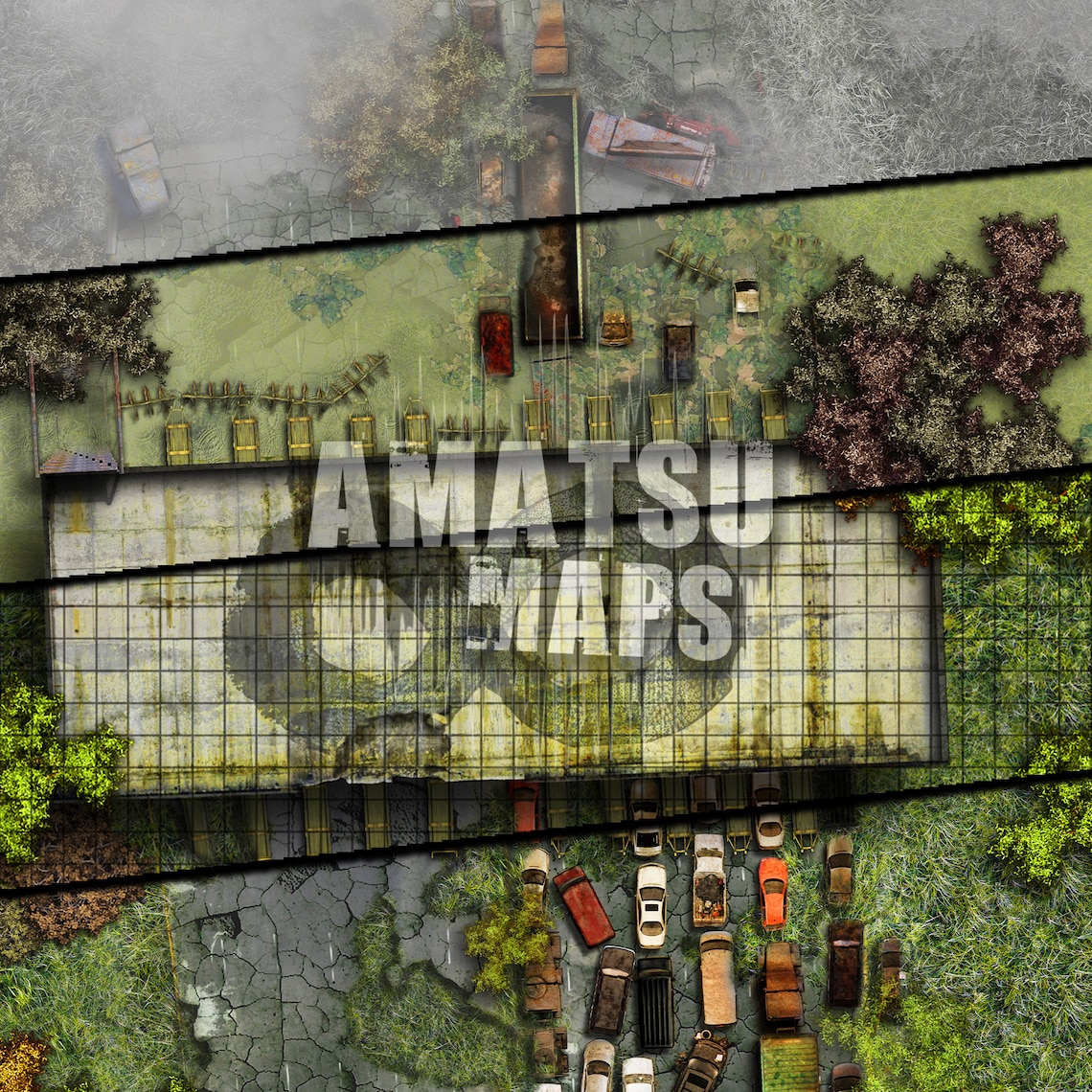 Post-apocalyptic Roads Battle Maps Bundle 2K - Tunnel, Highway & Bridge ...