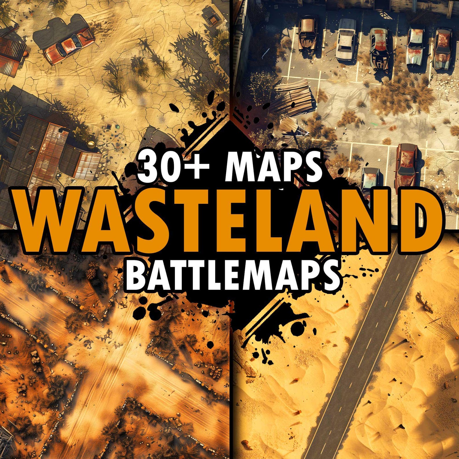30+ Wasteland Battle Maps, Post-apocalyptic Rpg Desert Map, Ruined City ...