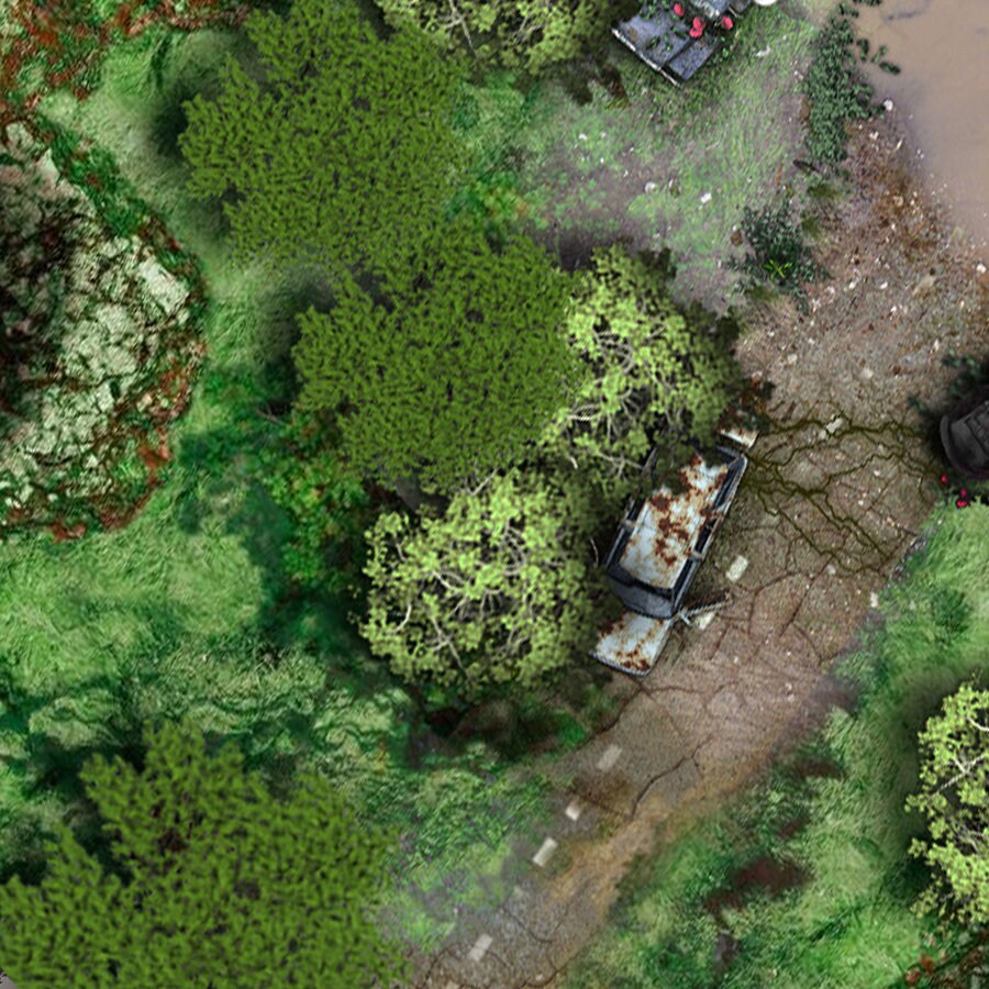 Post-apocalyptic Crossroads Battle Map | Zombie Apocalypse Battlemap - Etsy