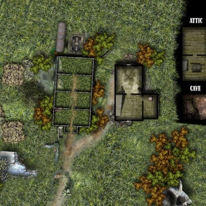 Post-apocalyptic Green House Battle Map Grass Dnd Jdr | Zombie ...