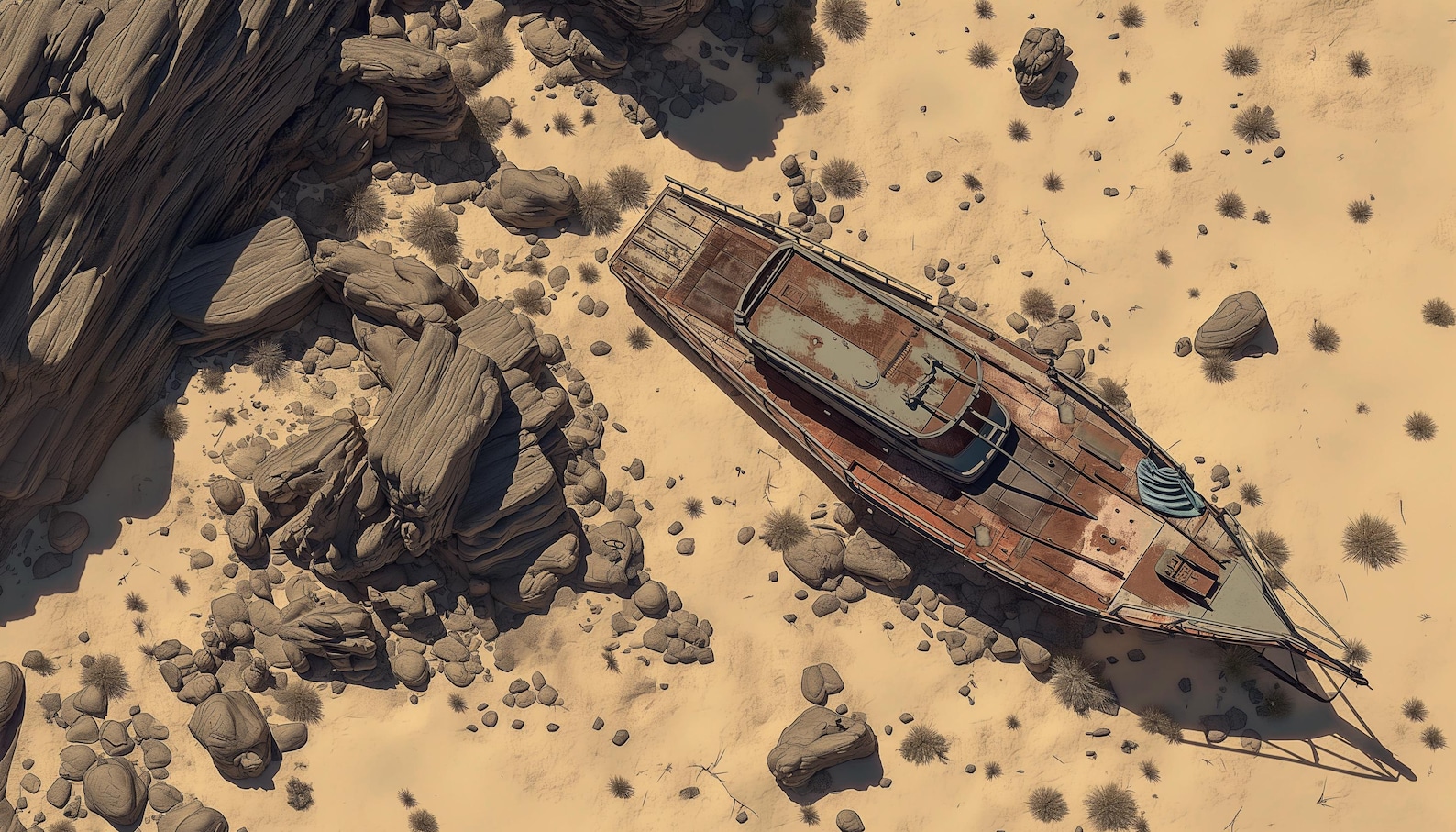 30+ Wasteland Battle Maps, Post-apocalyptic Rpg Desert Map, Ruined City ...