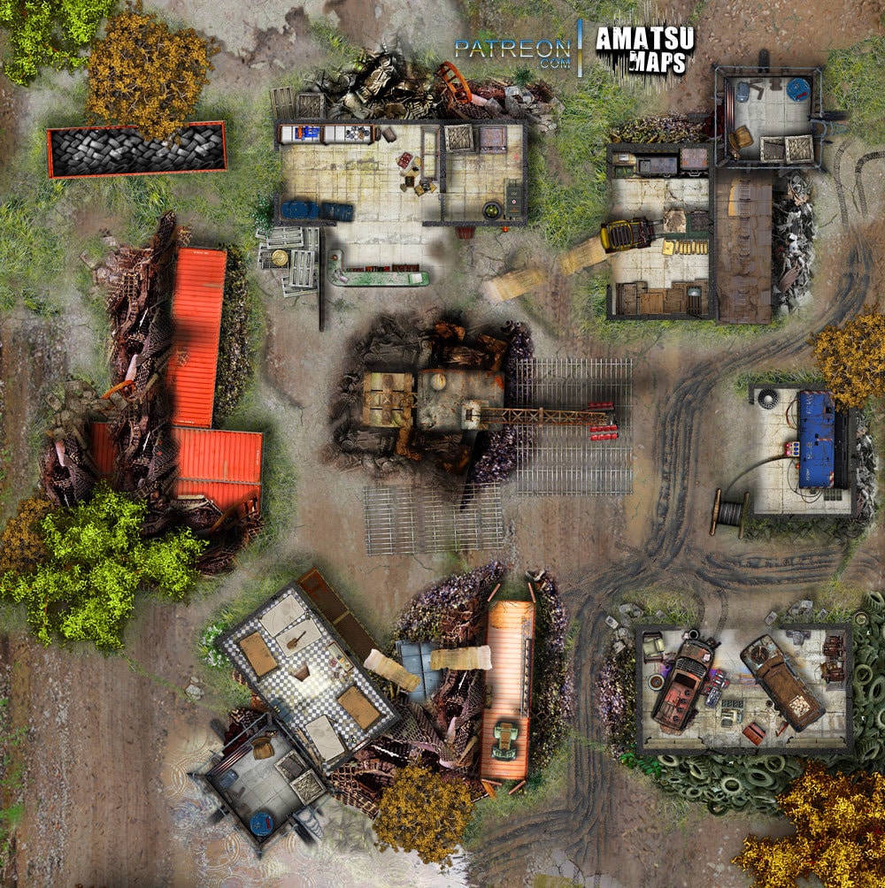 Post-apo Looters Camp: Fallout Battlemap | Dnd Wasteland Workshop ...