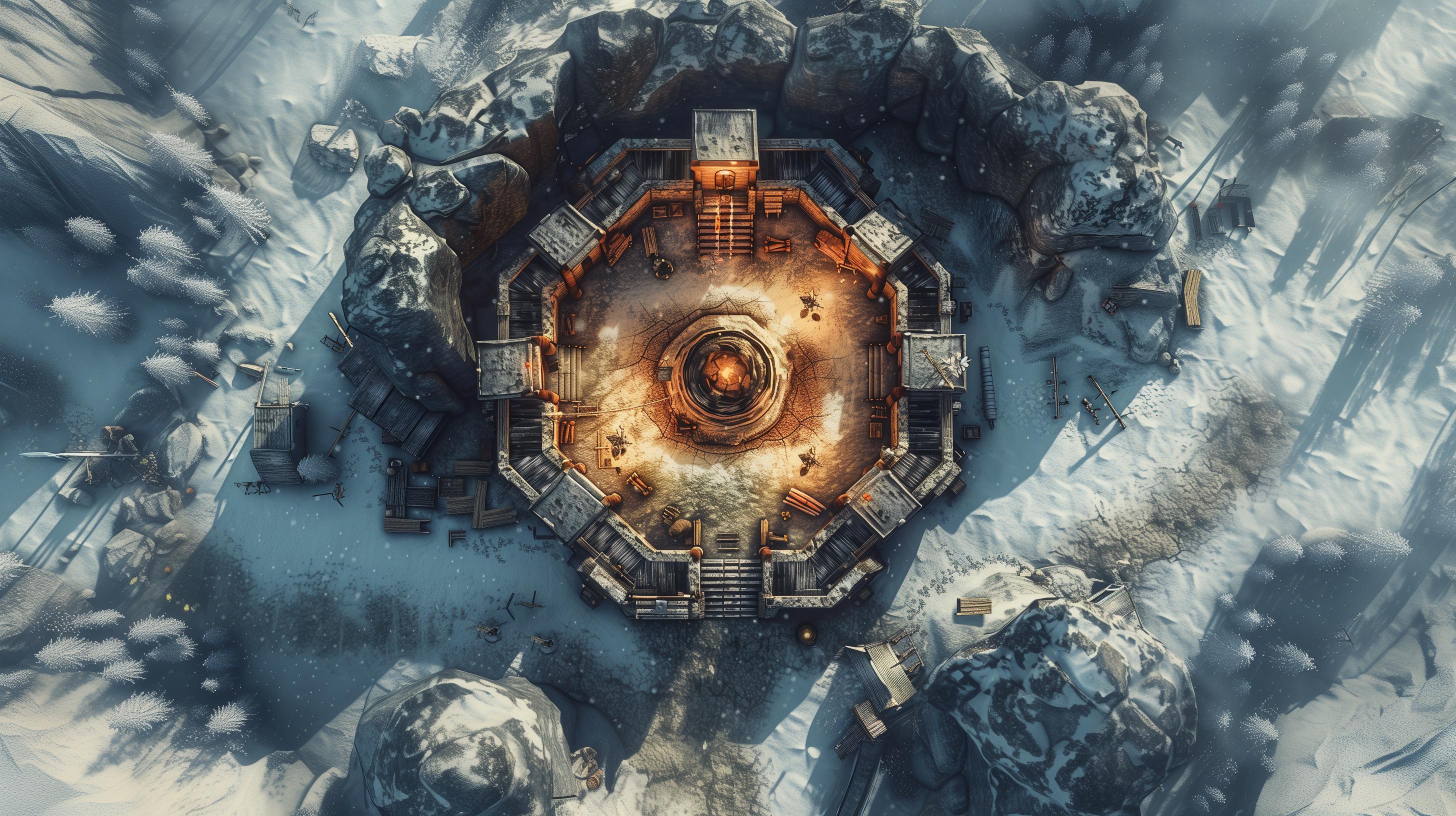 Castle Battle Map Dnd 5e, Fortress Outpost Checkpoint Rpg Battlemap ...