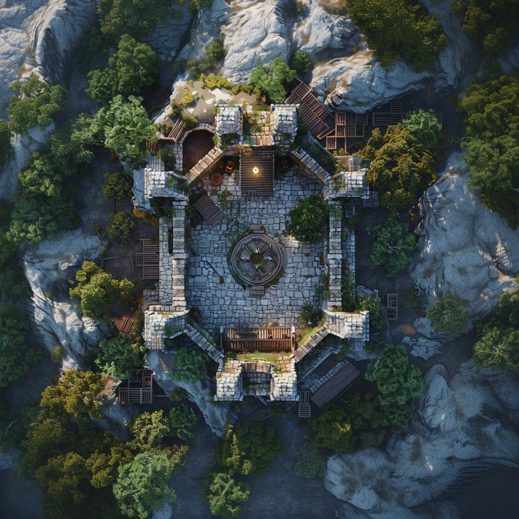 Castle Battle Map Dnd 5e, Fortress Outpost Checkpoint Rpg Battlemap ...