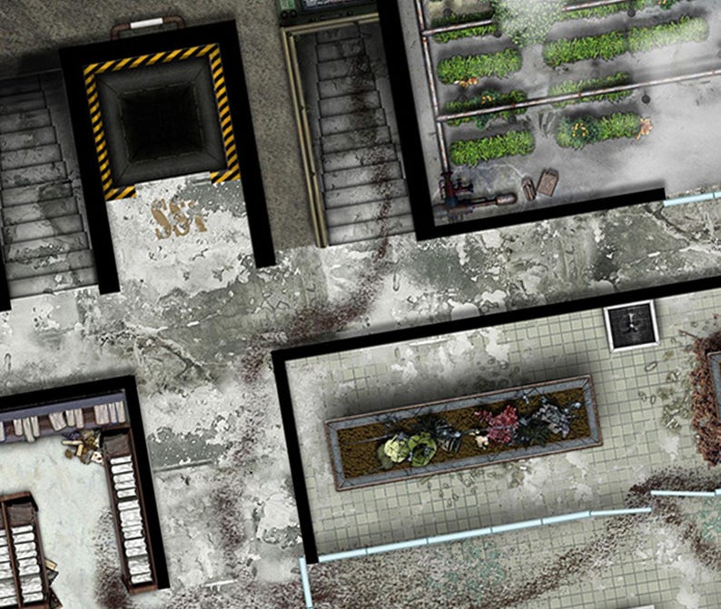 Fallout Vault Battle Maps | Post-apocalyptic Setting Battlemap, Sci-fi ...