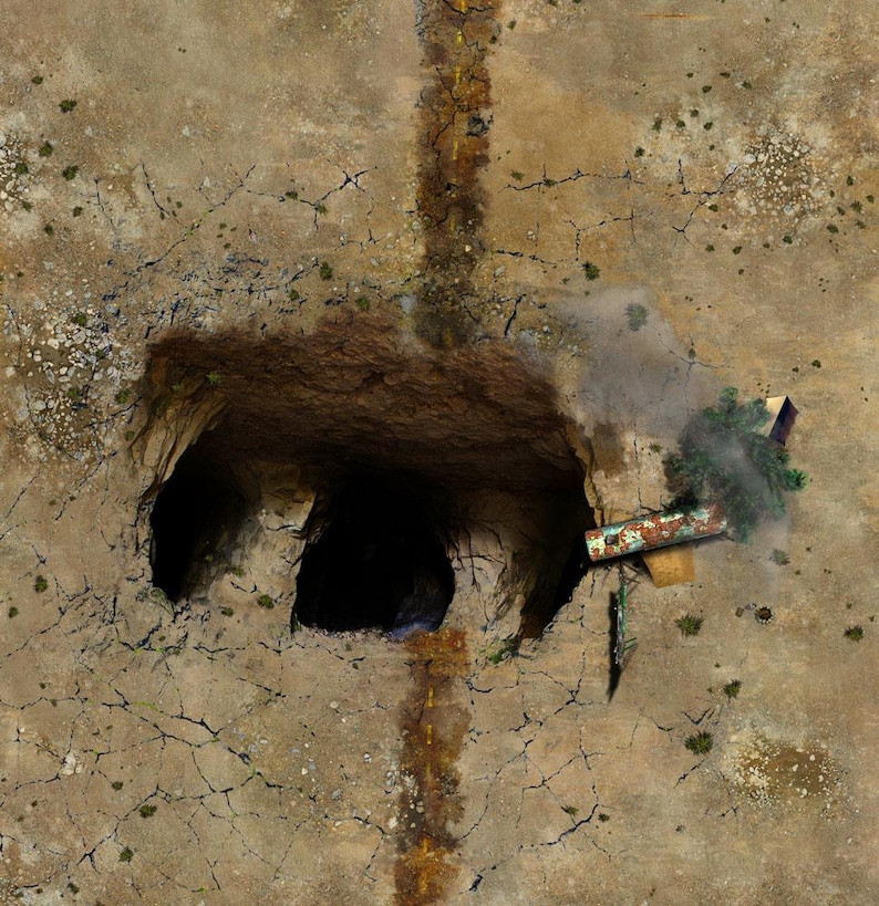 Wasteland Desert Road Battle Maps, Post-apocalyptic RPG Maps, Modern ...