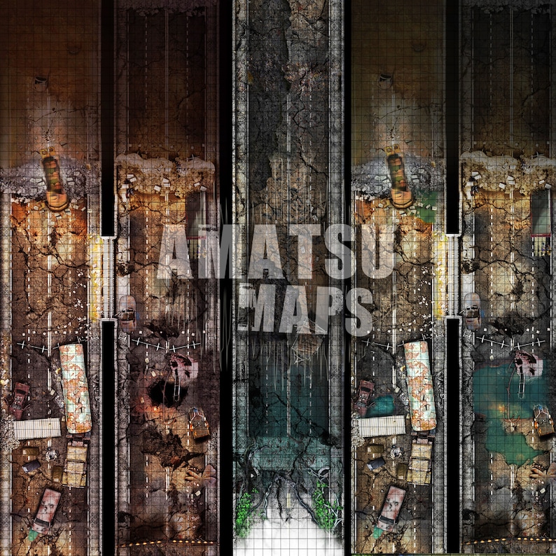 Post-apocalyptic Roads Battle Maps Bundle 2K - Tunnel, Highway & Bridge ...