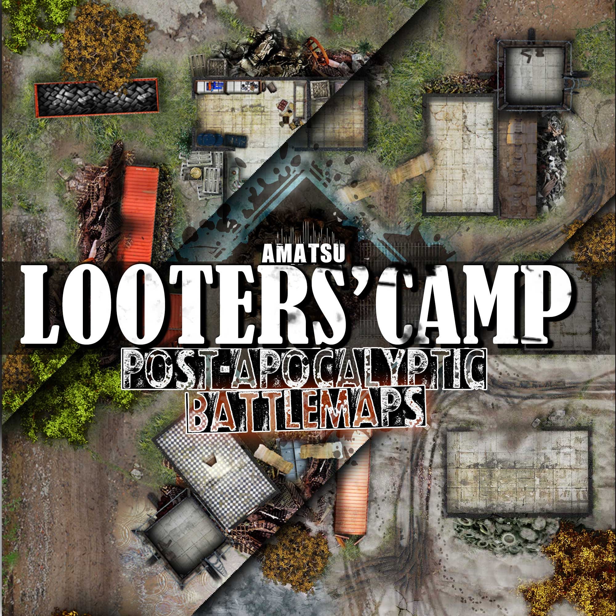 Post-apo Looters Camp: Fallout Battlemap | Dnd Wasteland Workshop Battle 2d20 Rpg Dust Map ...