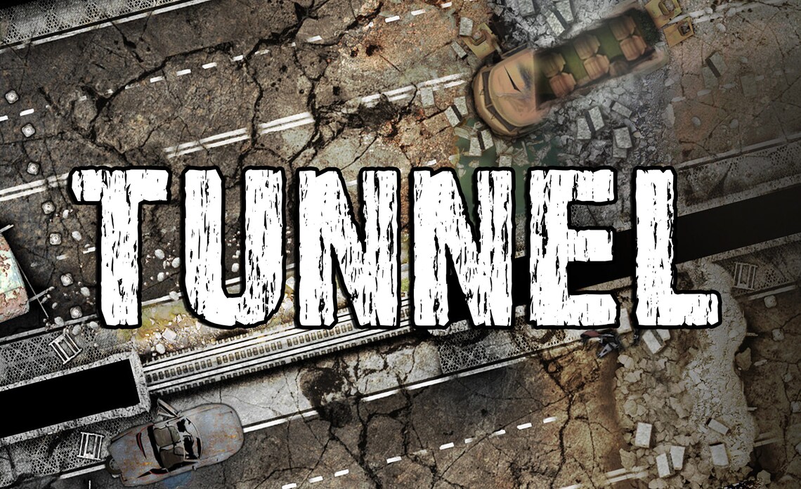Tunnel in ruins RPG battle map contemporain apocalypse road Fallout ...