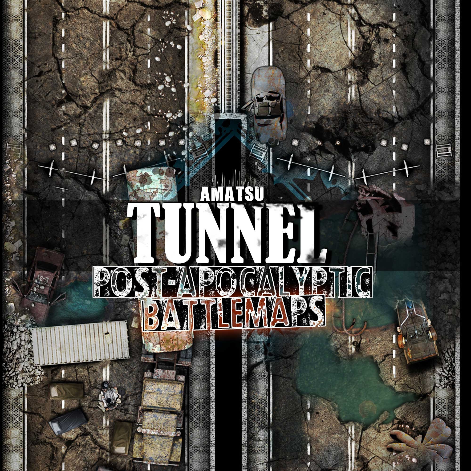 Tunnel in Ruins RPG Battle Map Contemporary Apocalypse Road Fallout ...