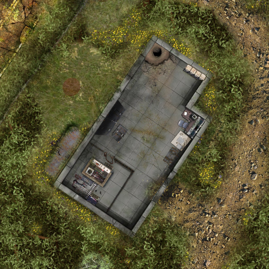 Post-apocalyptic Abandoned Radio Tower Battle Map With Faulty ...