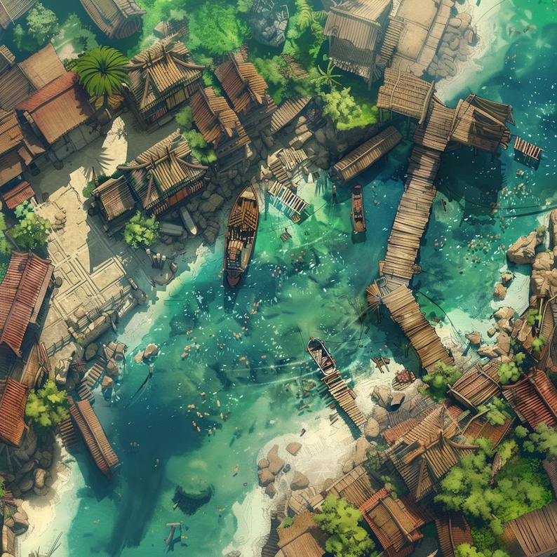 Japanese Village Battle Maps, Dnd Digital Medieval City Streets ...