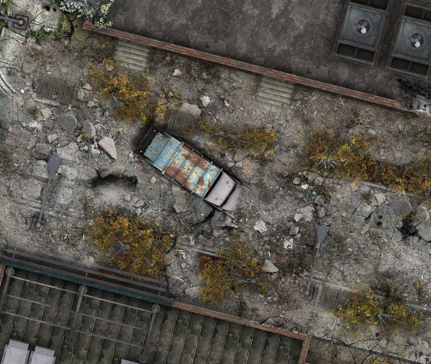 10 Post-apocalyptic RPG Maps Modern Dnd Random Encounters Battlemaps Ruined Street, Clearing ...