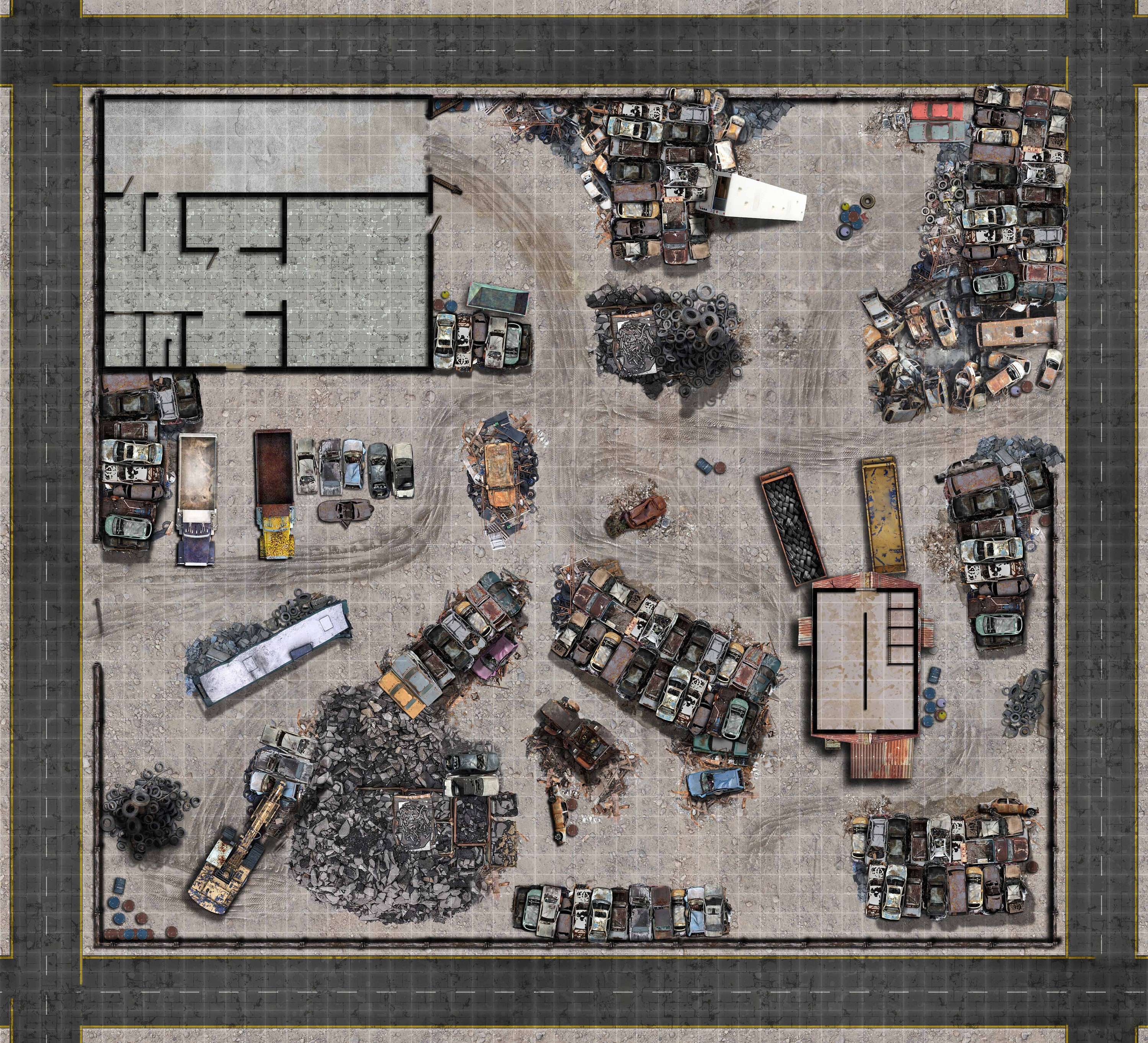 Modern Landfill Battlemap Junkyard | Playing With Battle Maps, Wargame ...