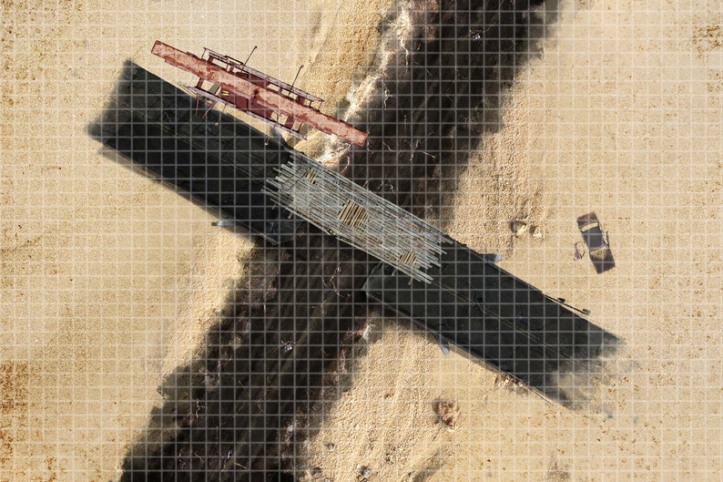 Wasteland Mad Max Battle Map Post-apocalyptic Desert Road Outback VTT ...