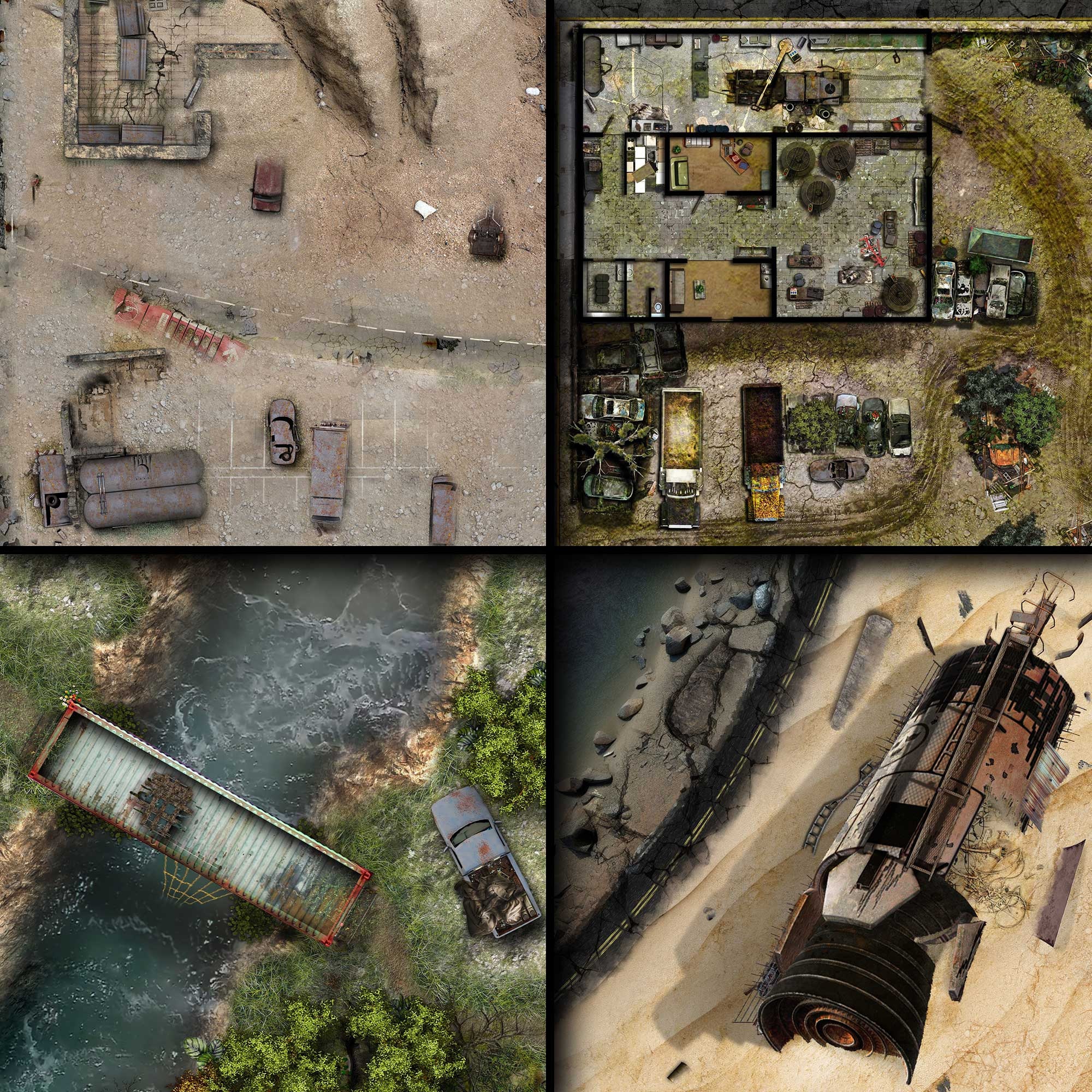 40+ Post-apocalyptic RPG Battlemaps for Virtual Roleplaying | Fallout ...