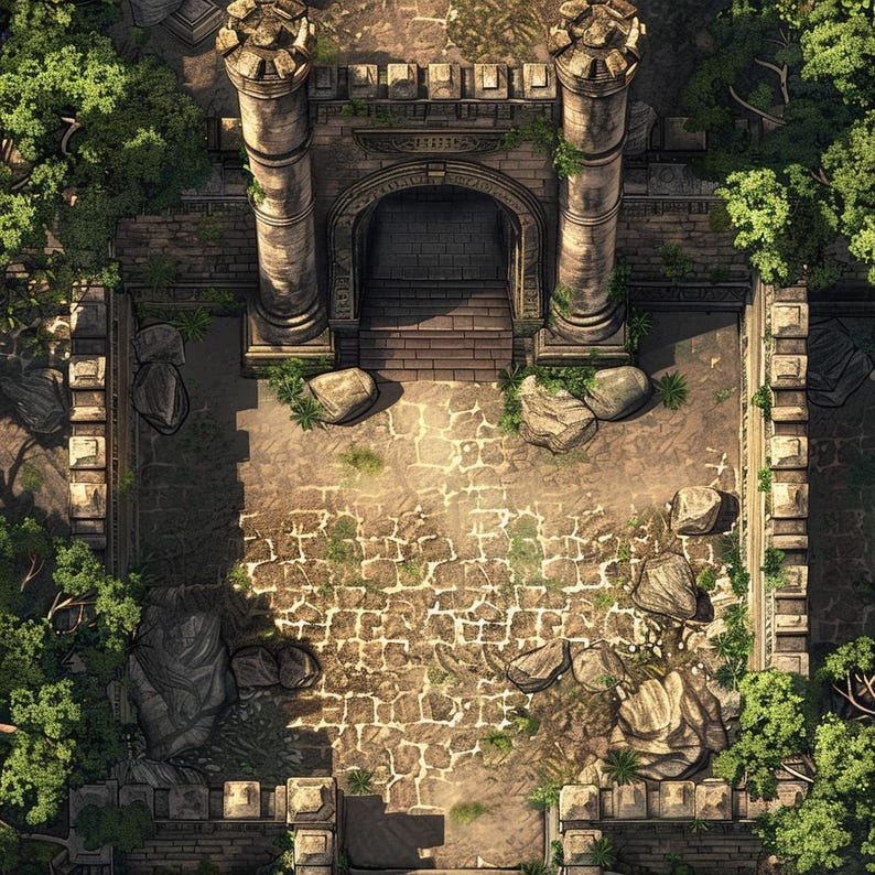 Castle Battle Map Dnd 5e, Fortress Outpost Checkpoint Rpg Battlemap ...