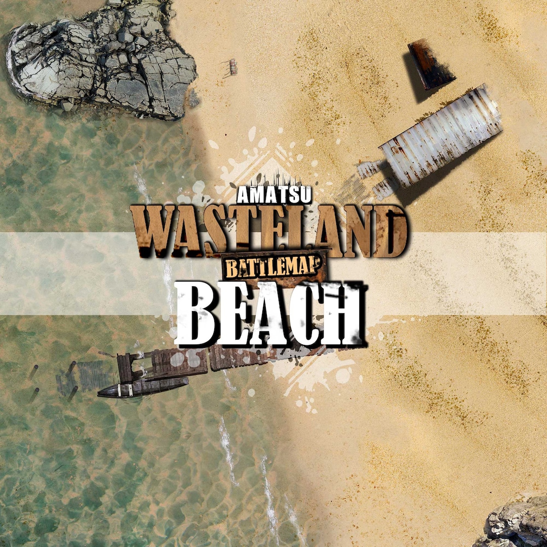 Wasteland Beach Shore Battle Rpg Map Desert Coastal Dnd ATV Battlemap ...