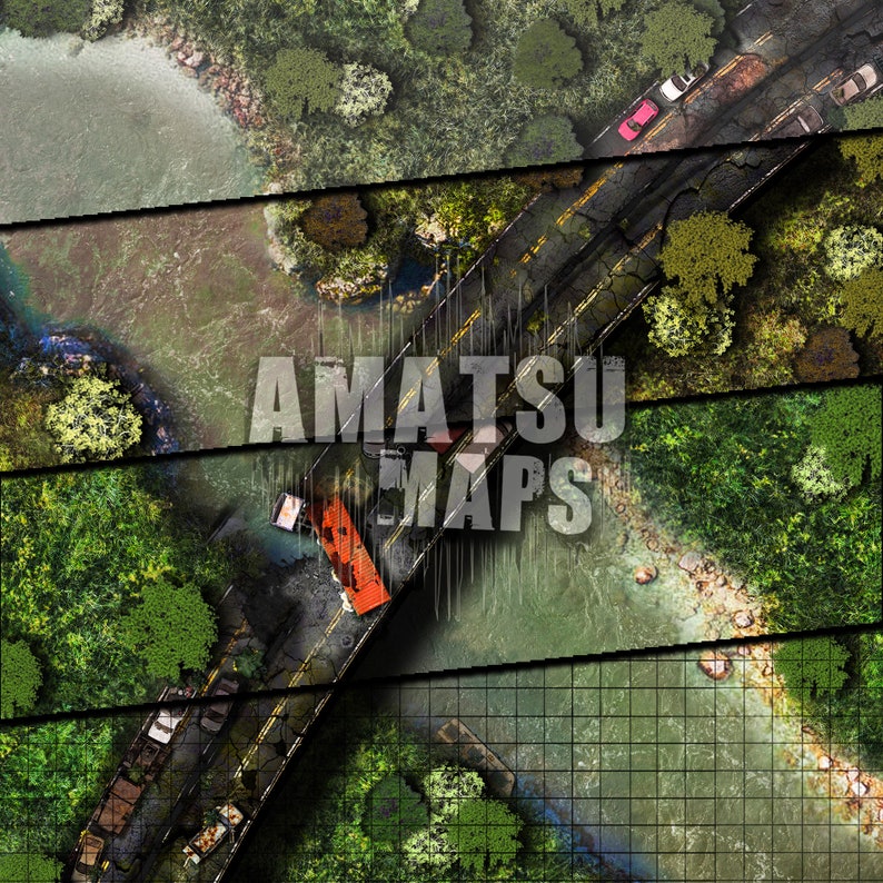 Post-apocalyptic Roads Battle Maps Bundle 2K - Tunnel, Highway & Bridge ...