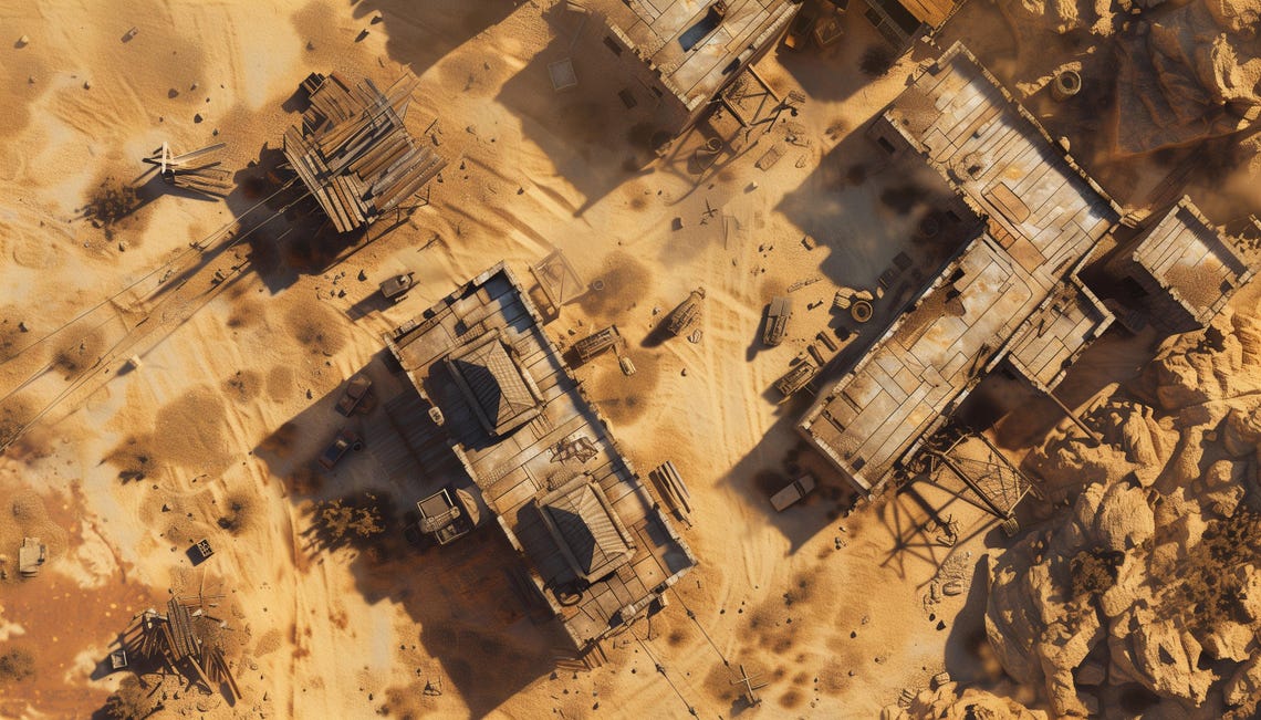 30+ Wasteland Battle Maps, Post-apocalyptic Rpg Desert Map, Ruined City ...