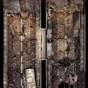 Tunnel in ruins RPG battle map contemporain apocalypse road Fallout ...