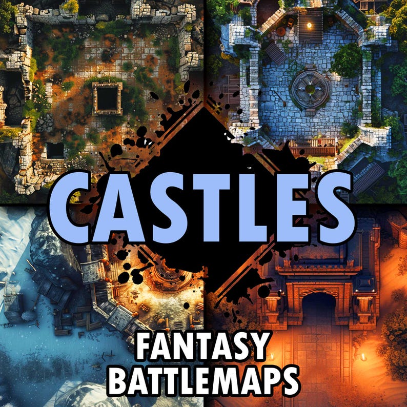 Castle Battle Map Dnd 5e, Fortress Outpost Checkpoint Rpg Battlemap ...