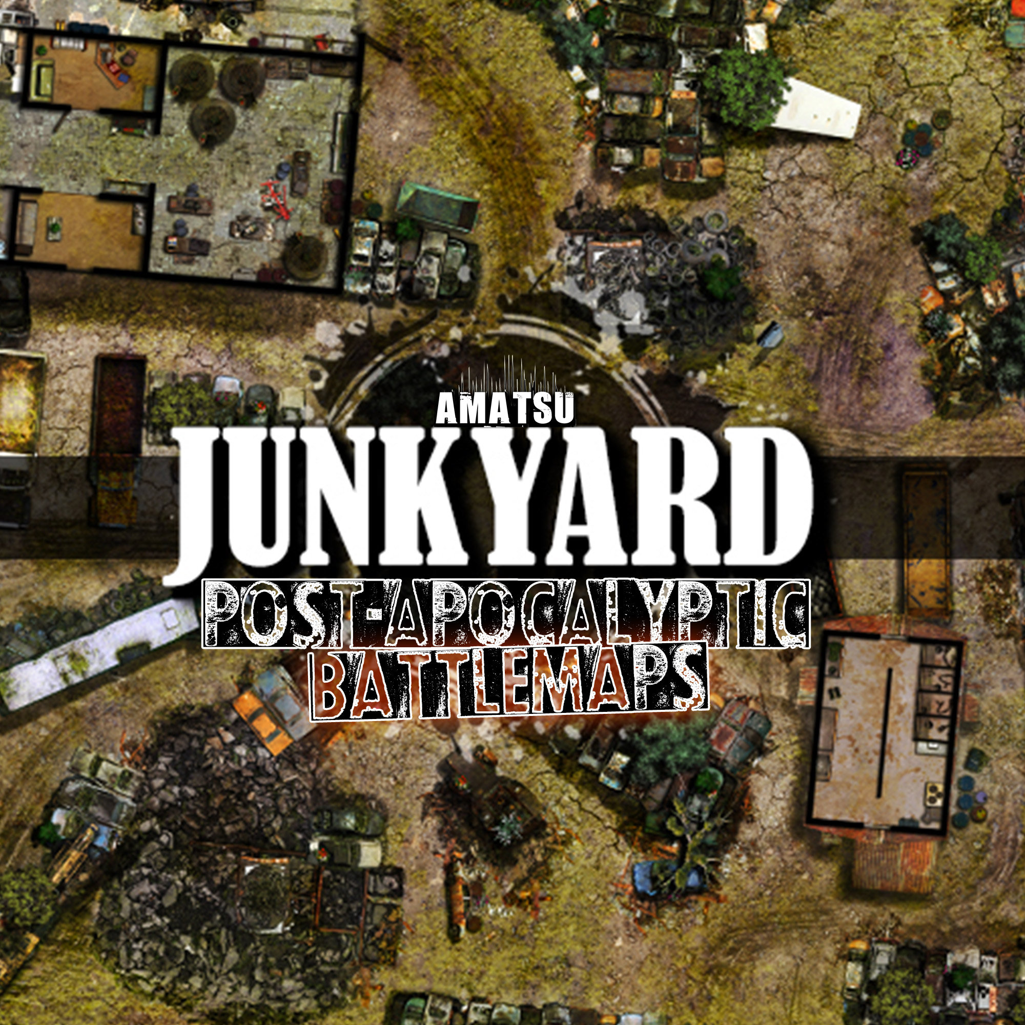 Post-apocalyptic Car Junkyard Battle Map Fallout: Virtual Table Top Wreck Scrapyard RPG Dnd Map ...