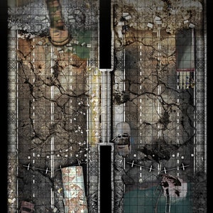 Tunnel in ruins RPG battle map contemporain apocalypse road Fallout ...
