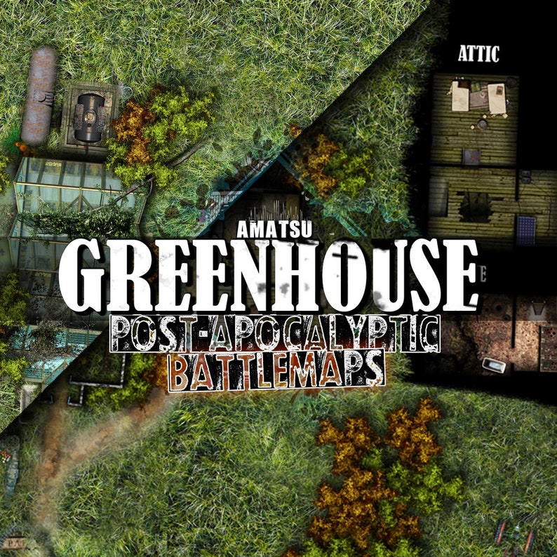Post-apocalyptic Green House Battle Map Grass Dnd Jdr Zombie Apocalypse ...