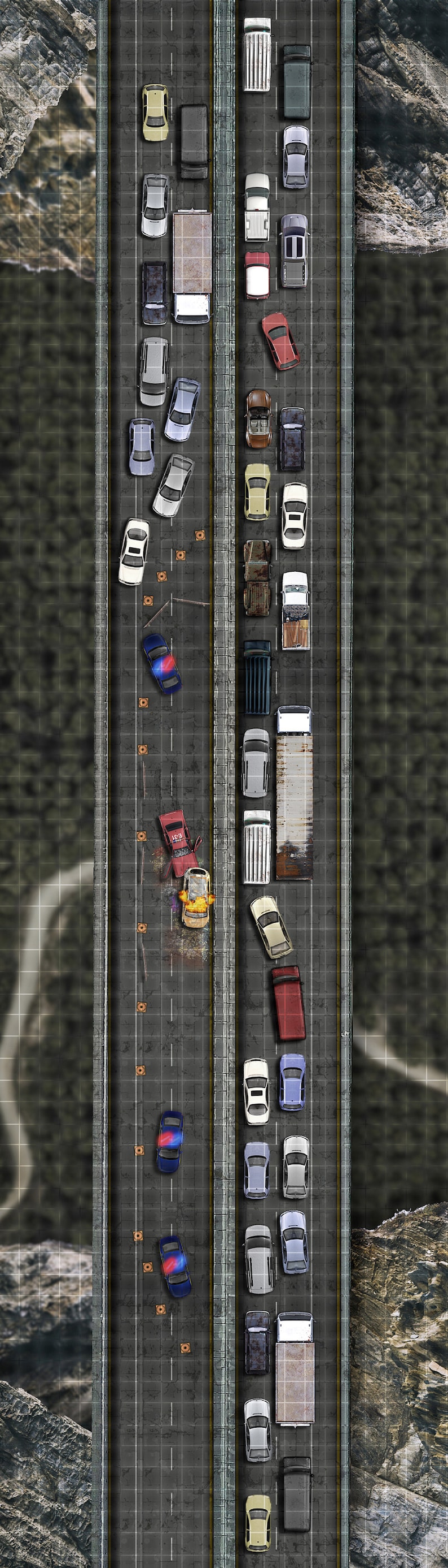 Traffic Accident Battlemap RPG Modern Battle Map Road Bridge Where to ...