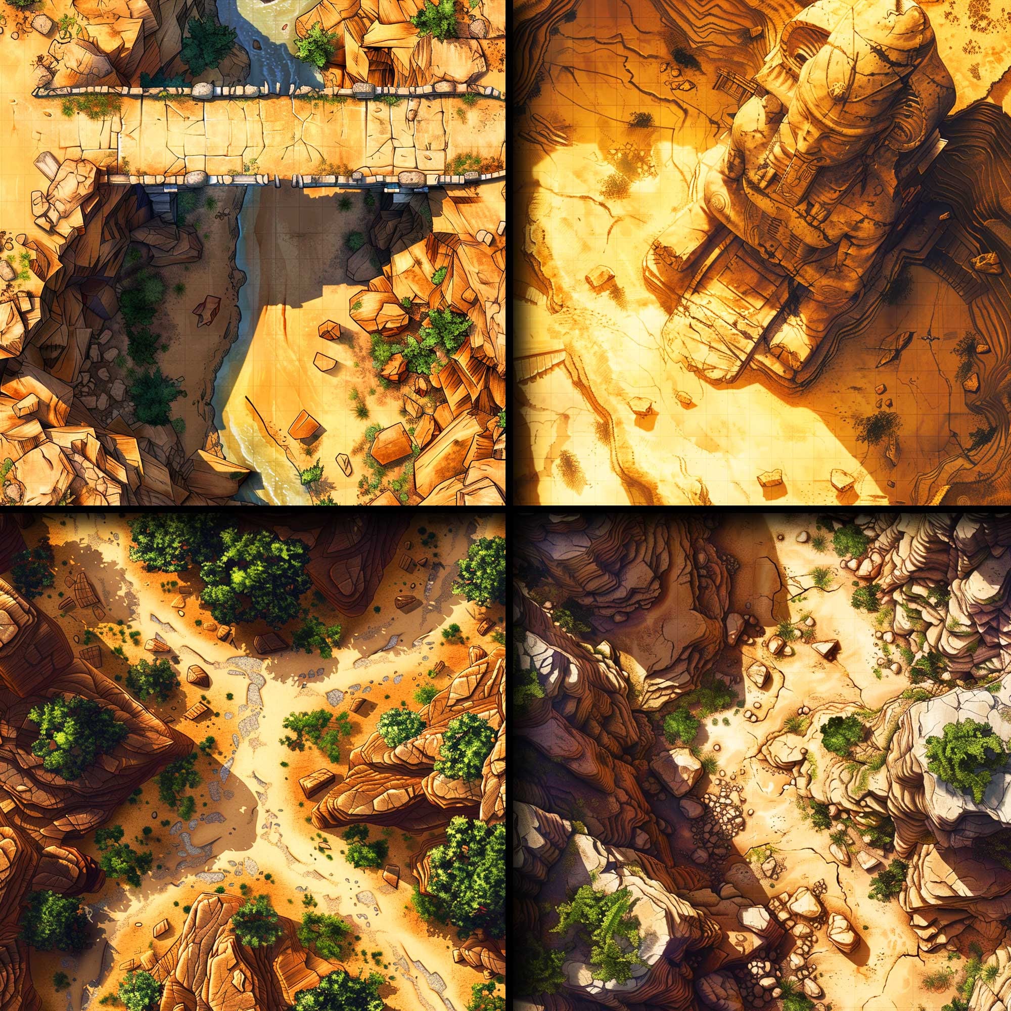 50 Desert Dnd Battle Map Bundle: Rock, Ruins, Temple, Village, Camp ...