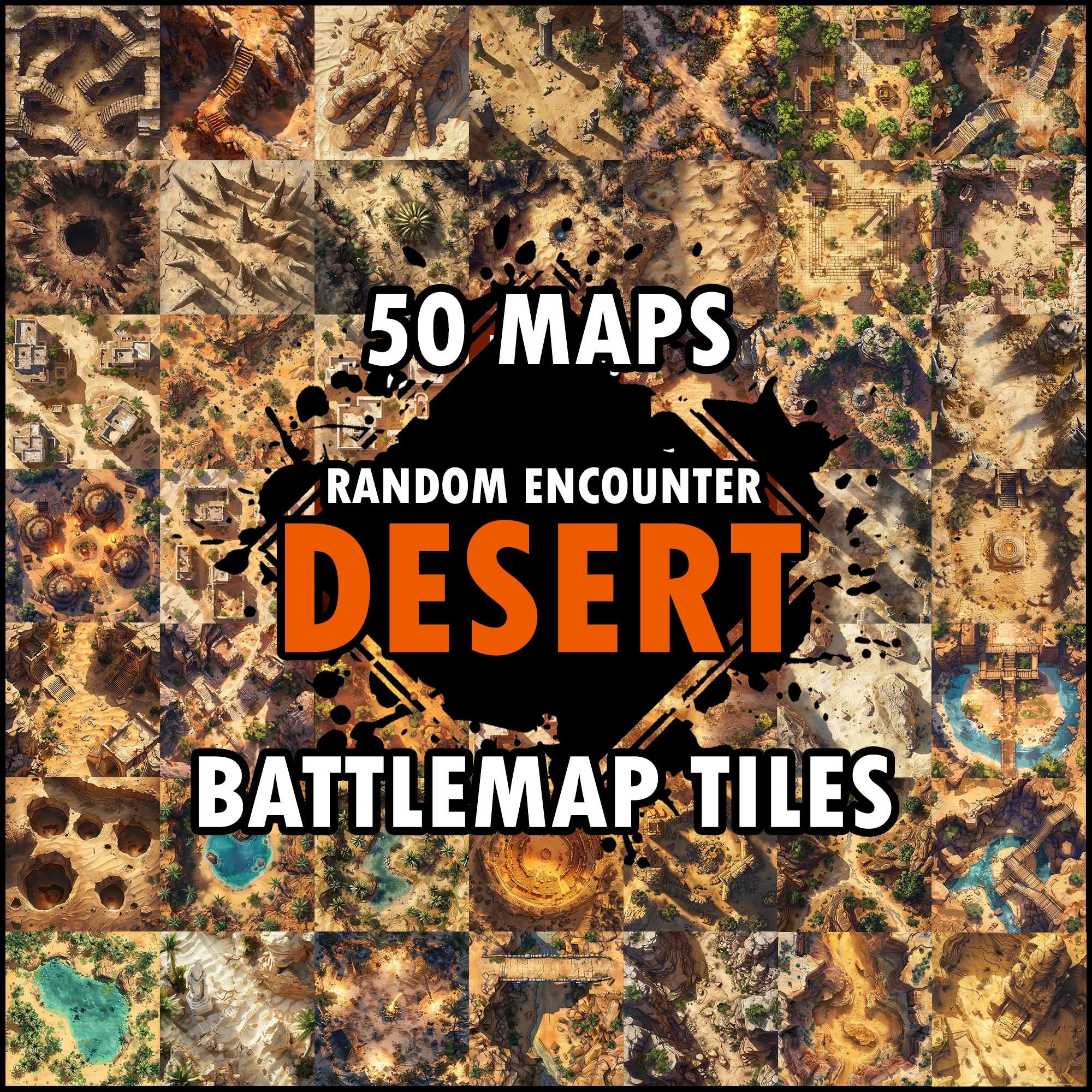 50 Desert Dnd Battle Map Bundle: Rock, Ruins, Temple, Village, Camp ...
