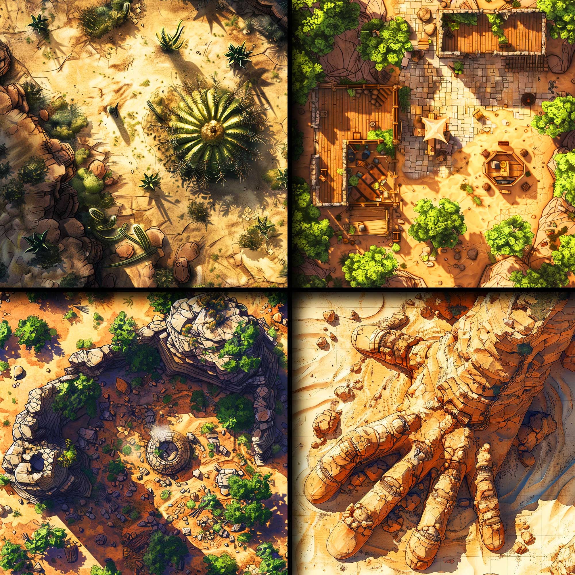 50 Desert Dnd Battle Map Bundle: Rock, Ruins, Temple, Village, Camp ...