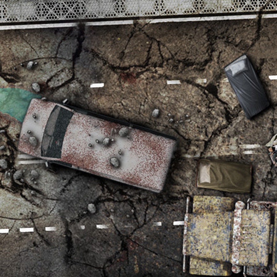 Tunnel in Ruins RPG Battle Map Contemporary Apocalypse Road Fallout ...