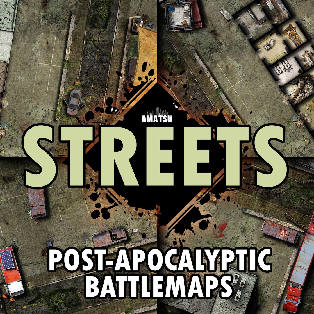 Post-apocalyptic Modern City Streets RPG Battle Maps, Zombie Invasion ...