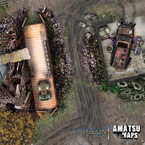 Post-apo Looters Camp: Fallout Battlemap Dnd Wasteland Workshop Battle ...