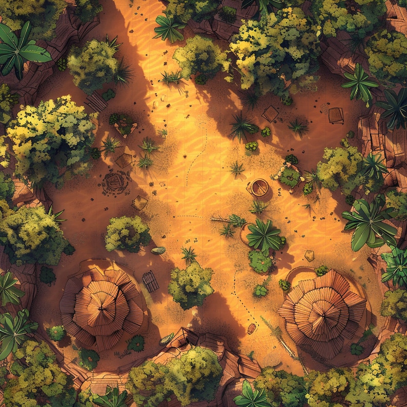 50 Desert Dnd Battle Map Bundle: Rock, Ruins, Temple, Village, Camp ...